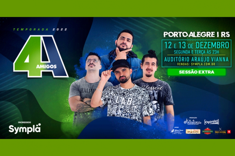 4 AMIGOS, 4 SESSÕES DE COMÉDIA NO AUDITÓRIO ARAÚJO VIANNA
